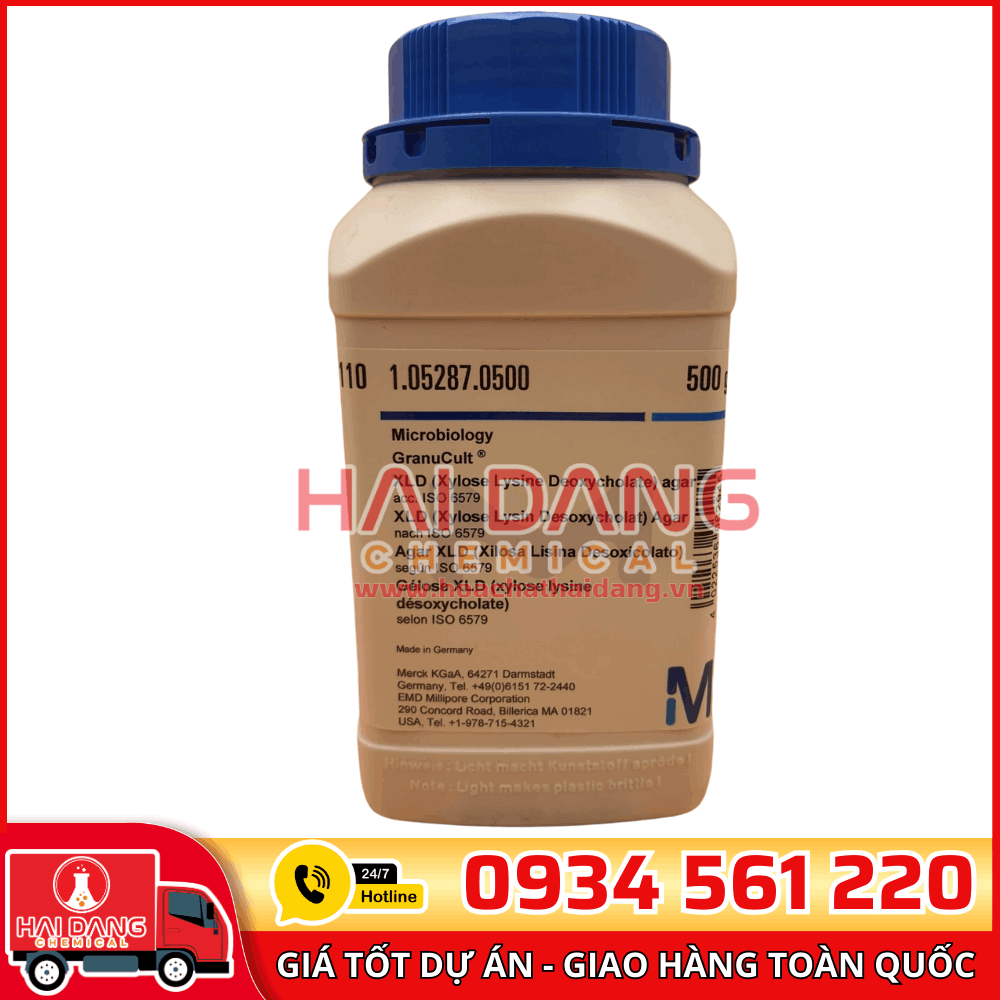XLD Agar (Xylose Lysine Deoxycholate Agar) lọ 500g - hãng Merck Đức